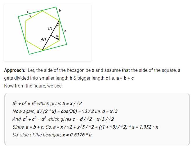 Hexagon in a square | CrazyEngineers