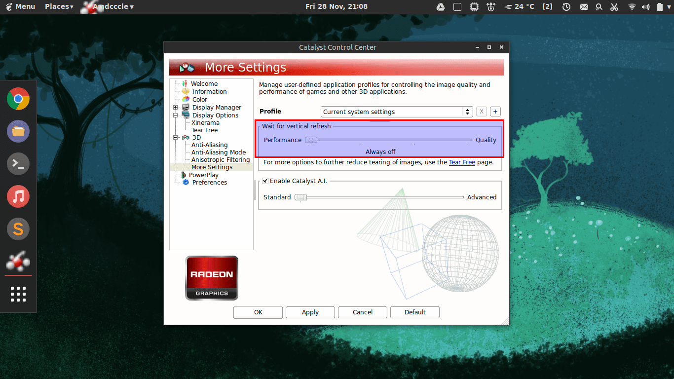 How To Disable VSync For GLXGears In AMD Graphics Card ? | CrazyEngineers